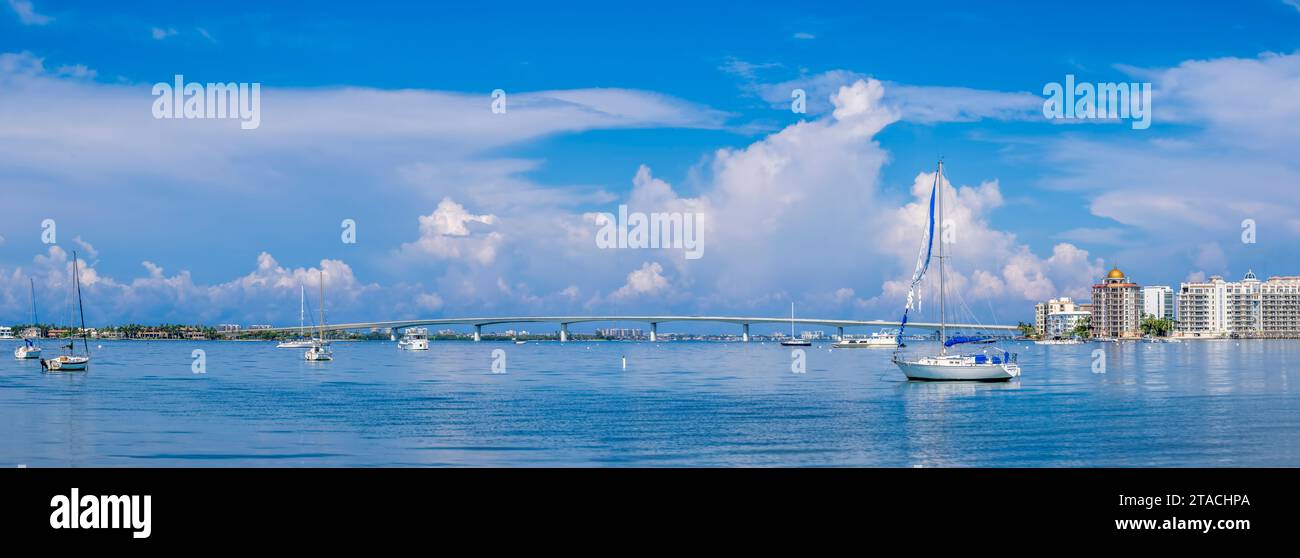 John Ringling Bridge over Sarasota Bay, Sarasota, Florida Stock Photo ...
