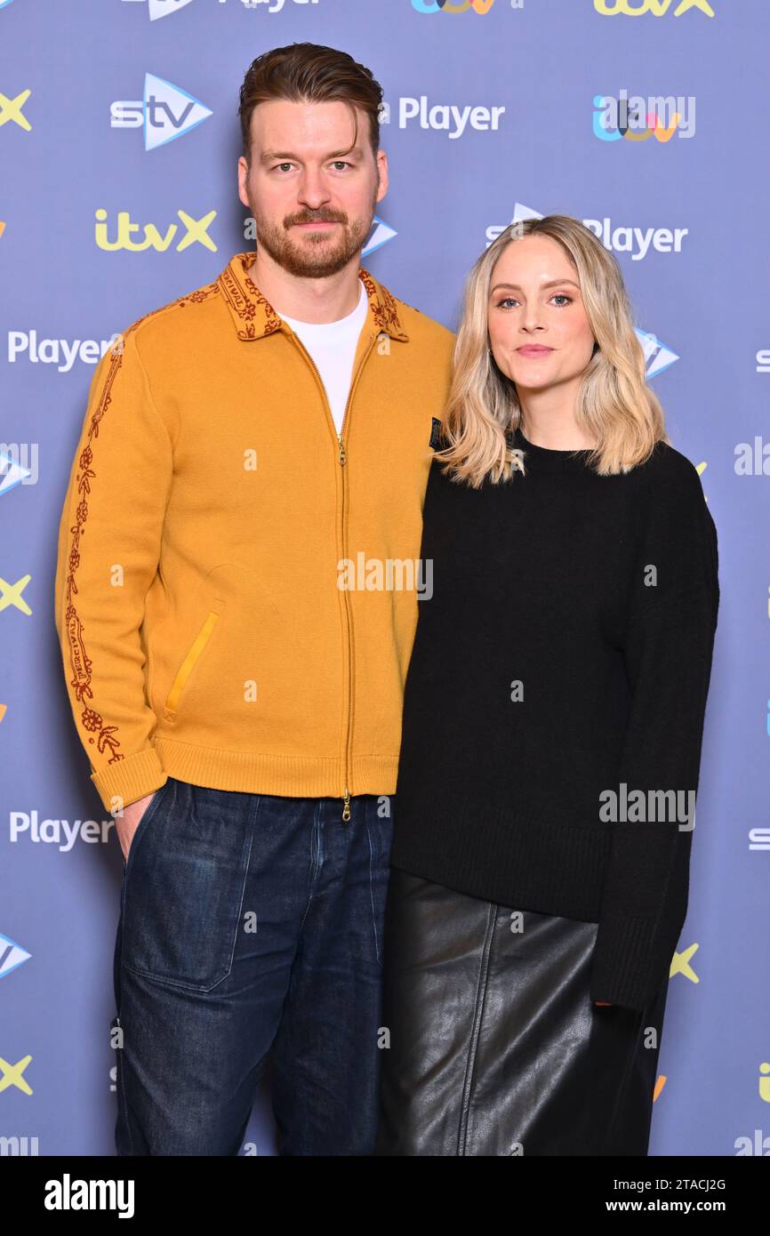 London, UK. 30 November 2023. Matt Stokoe and Sophie Rundle pictured at the launch of new ITV ...