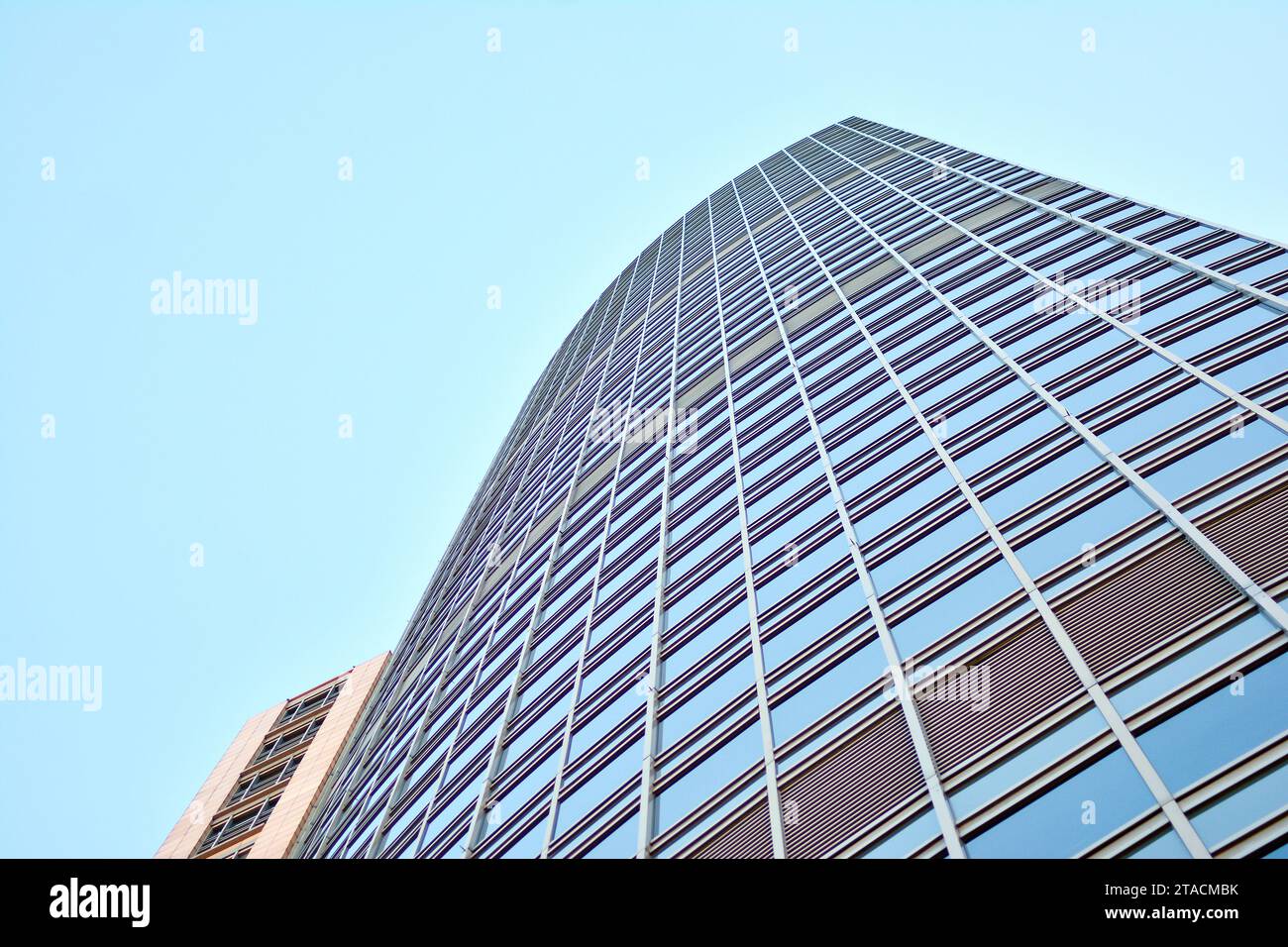 Modern office building in the city with windows and steel and aluminum ...