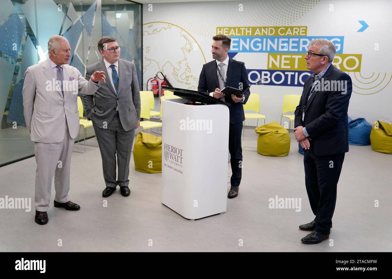 King Charles III tours Heriot-Watt University Dubai Campus during the ...