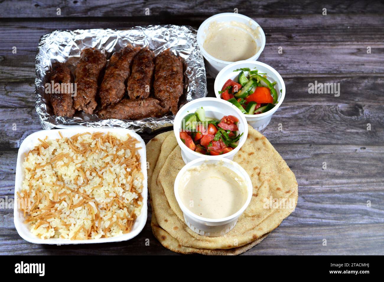 Arabic cuisine traditional food beef Kofta, kufta shish, minced meat ...