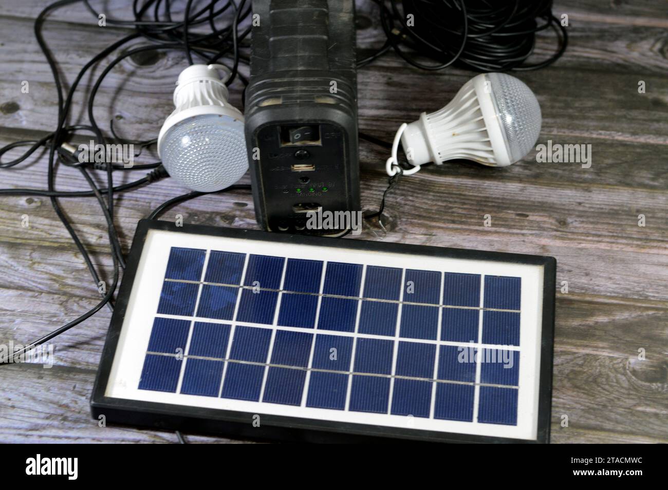 A multi purpose battery charged with a solar panel, a device that ...