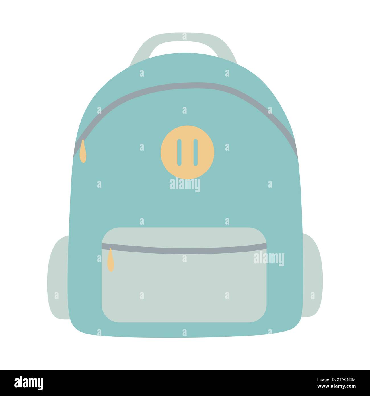 Pastel color backpack in cartoon style. Flat Vector Accessory ...