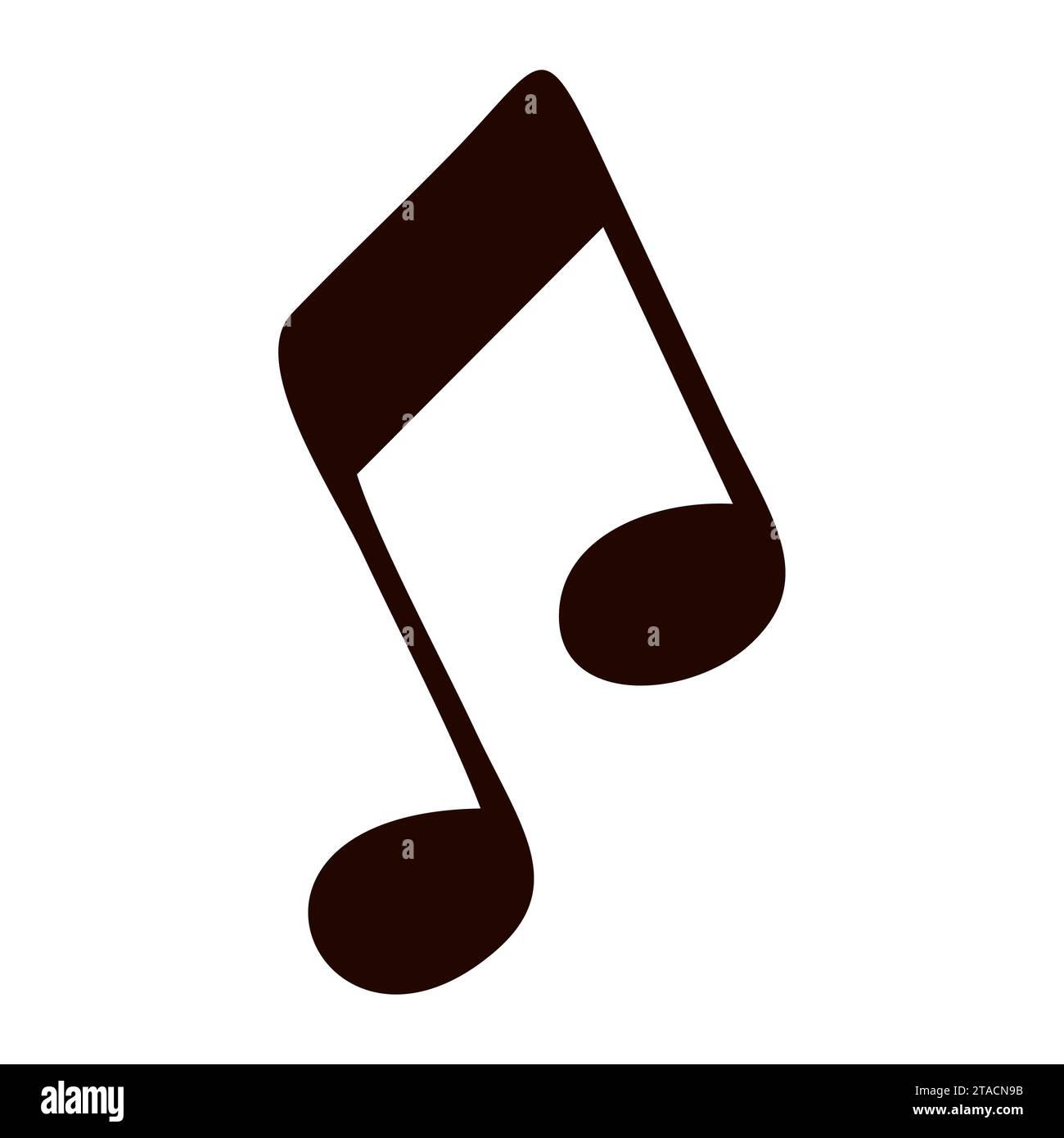 Music single bar note symbol. Vector illustration in black and white ...