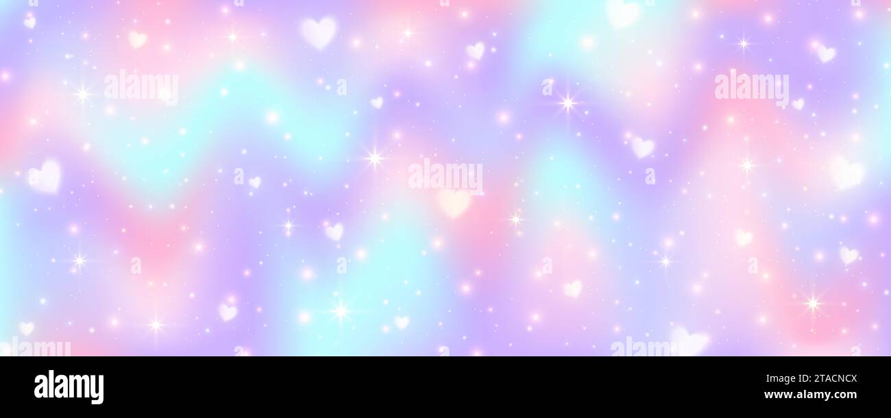 Purple unicorn background. Pastel watercolor sky with glitter stars ...