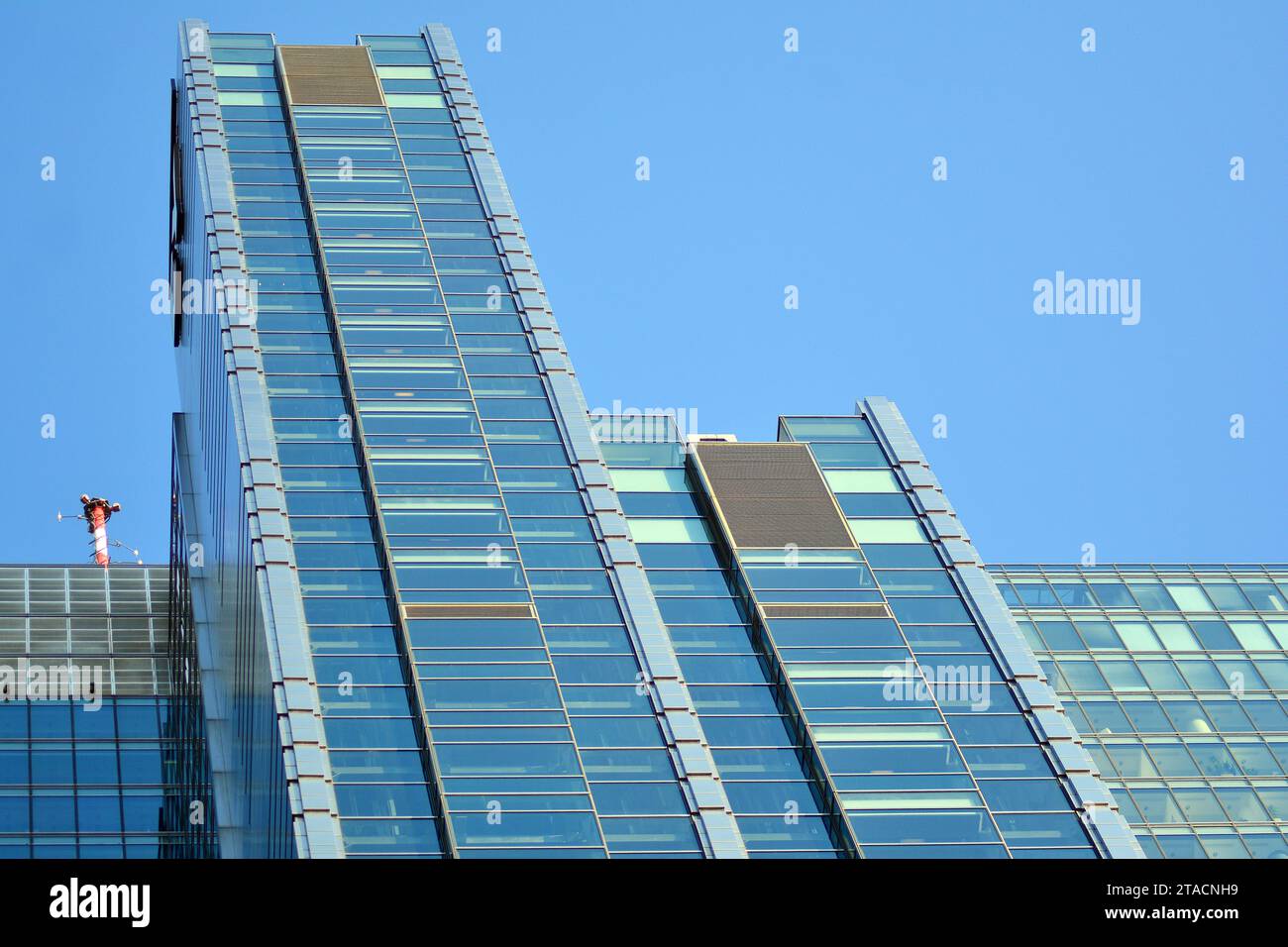 Fragment of glass and metal facade walls. Commercial office buildings ...