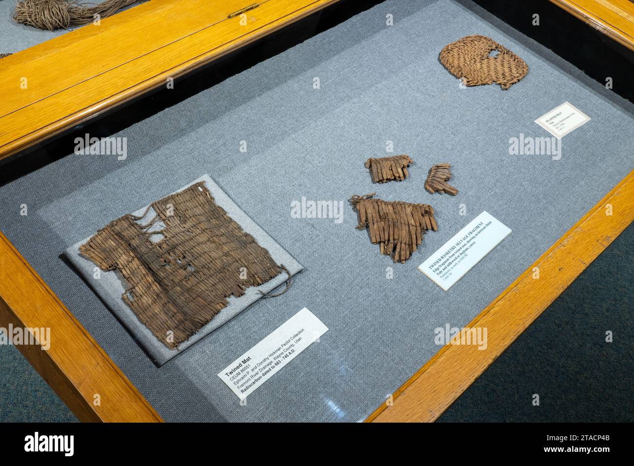 Fragments of ancient Native American twined or plaited mats in the USU ...