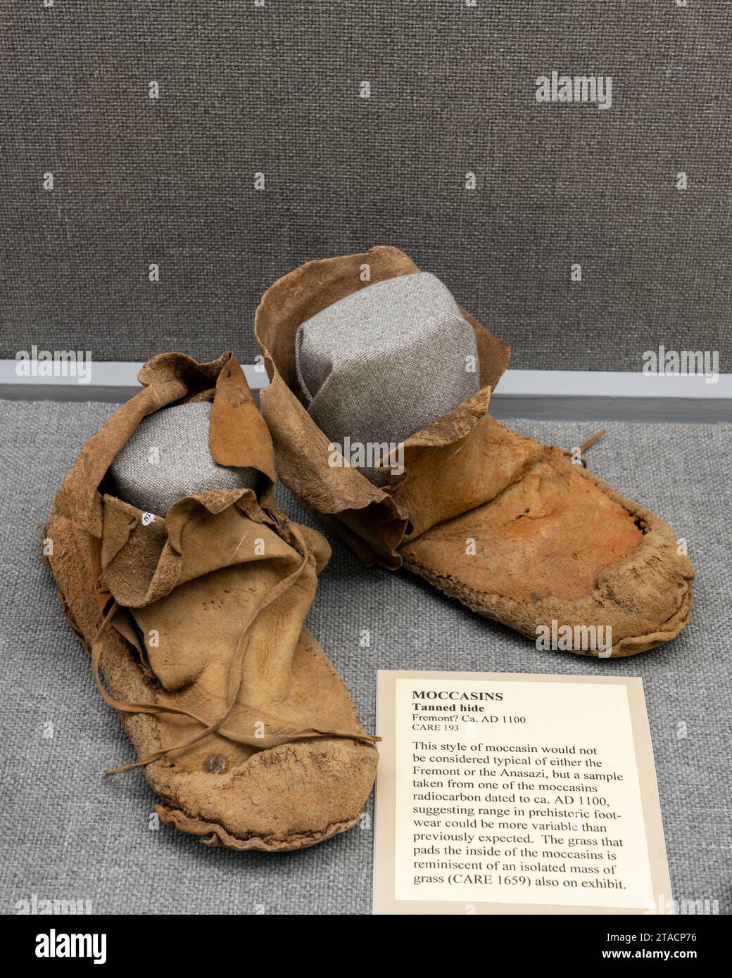 1000-year old Native American leather mocassins in the USU Eastern ...