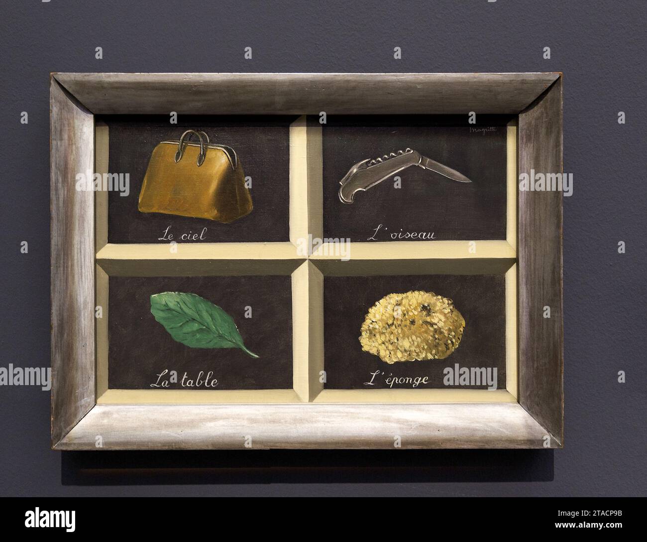 Magritte painting in Pinakothek der Moderne Stock Photo - Alamy