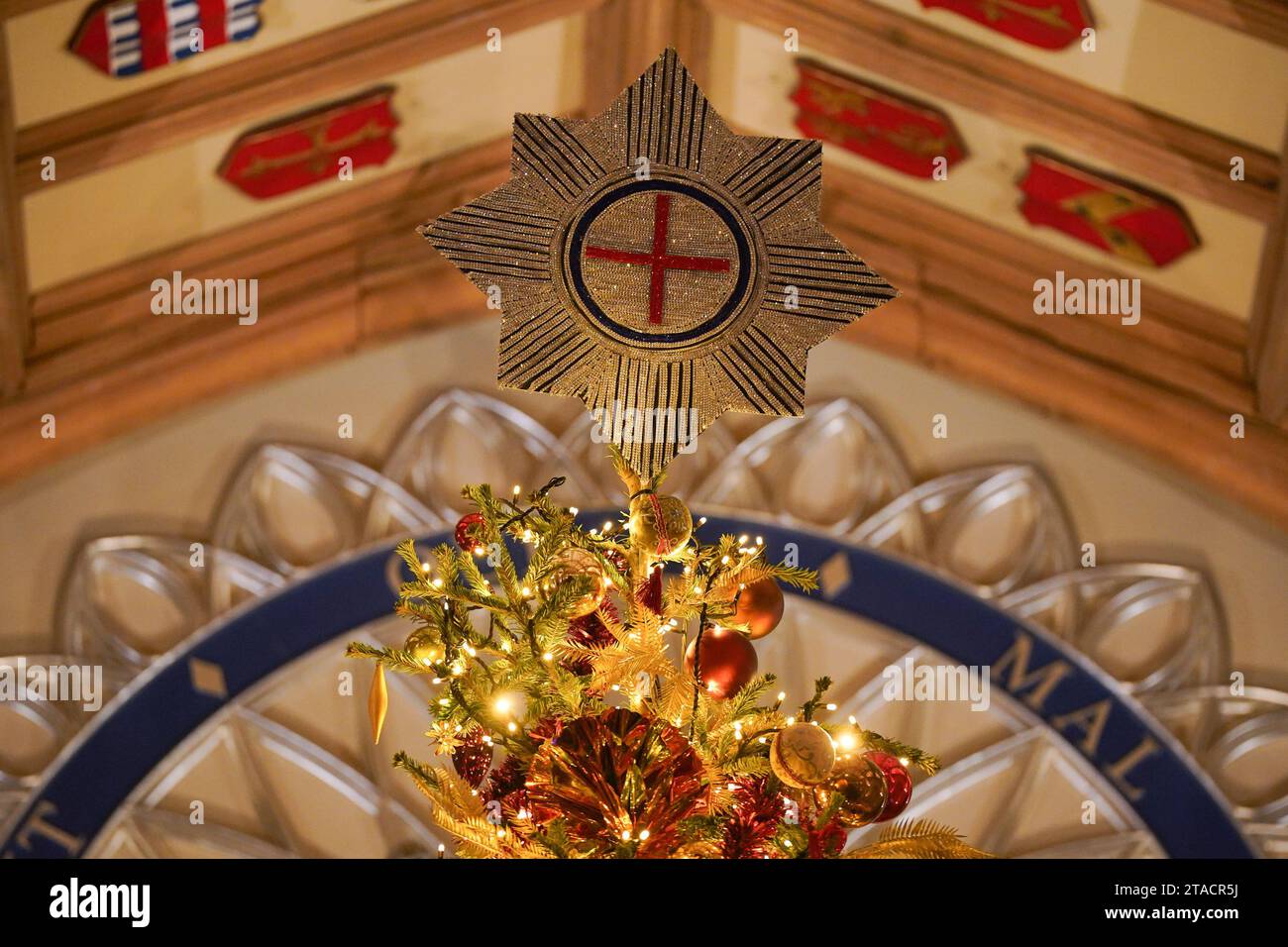 The star marking the 675th anniversary of the Order of the Garter on ...