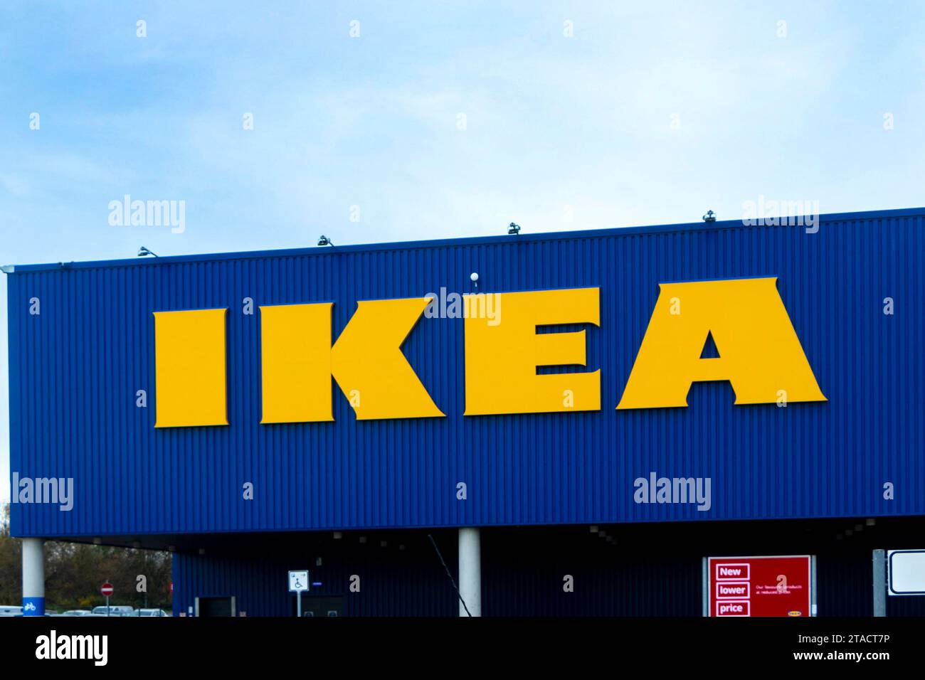 blue and yellow ikea sign, the swedish furniture retailer, at ...
