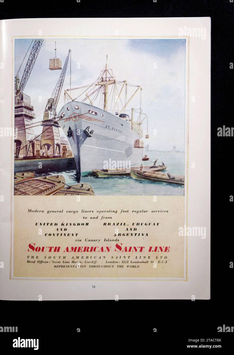 south american saint line advertisement from 1951 guide to the festival ...
