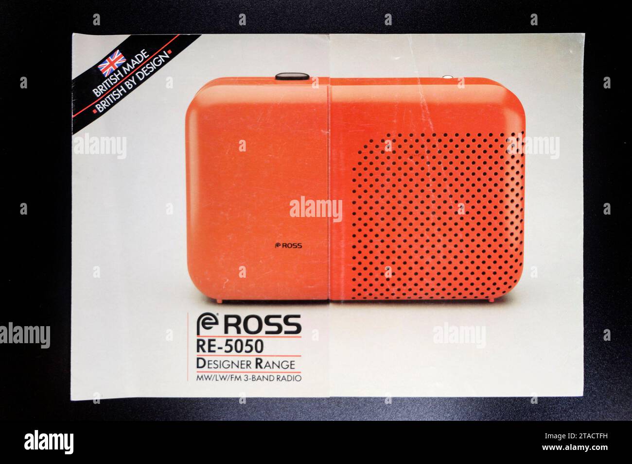 1985 modern portable plastic Ross radio - RE-5050 designer range sales brochure Stock Photo - Alamy
