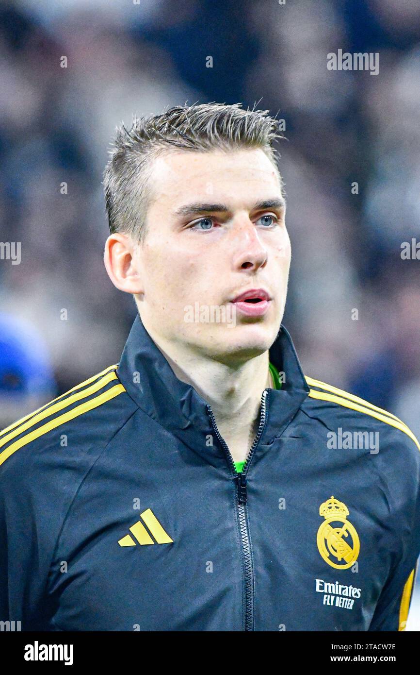MADRID, SPAIN - NOVEMBER 29: Andriy Lunin of Real Madrid CF at the ...