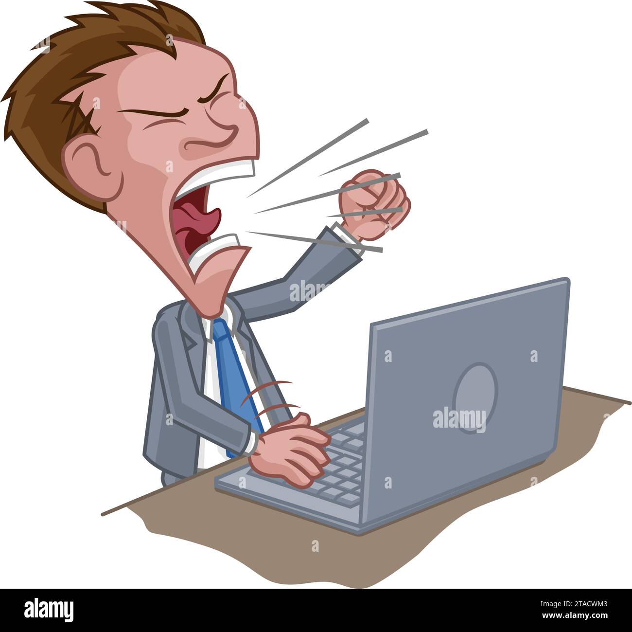 Mad businessman boss screaming Stock Vector Images - Alamy