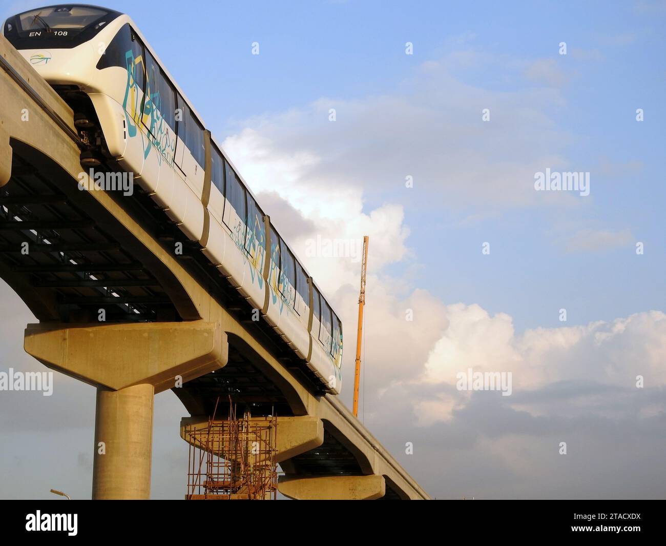 Cairo, Egypt, November 14 2023: Egypt monorail on its track in front of ...