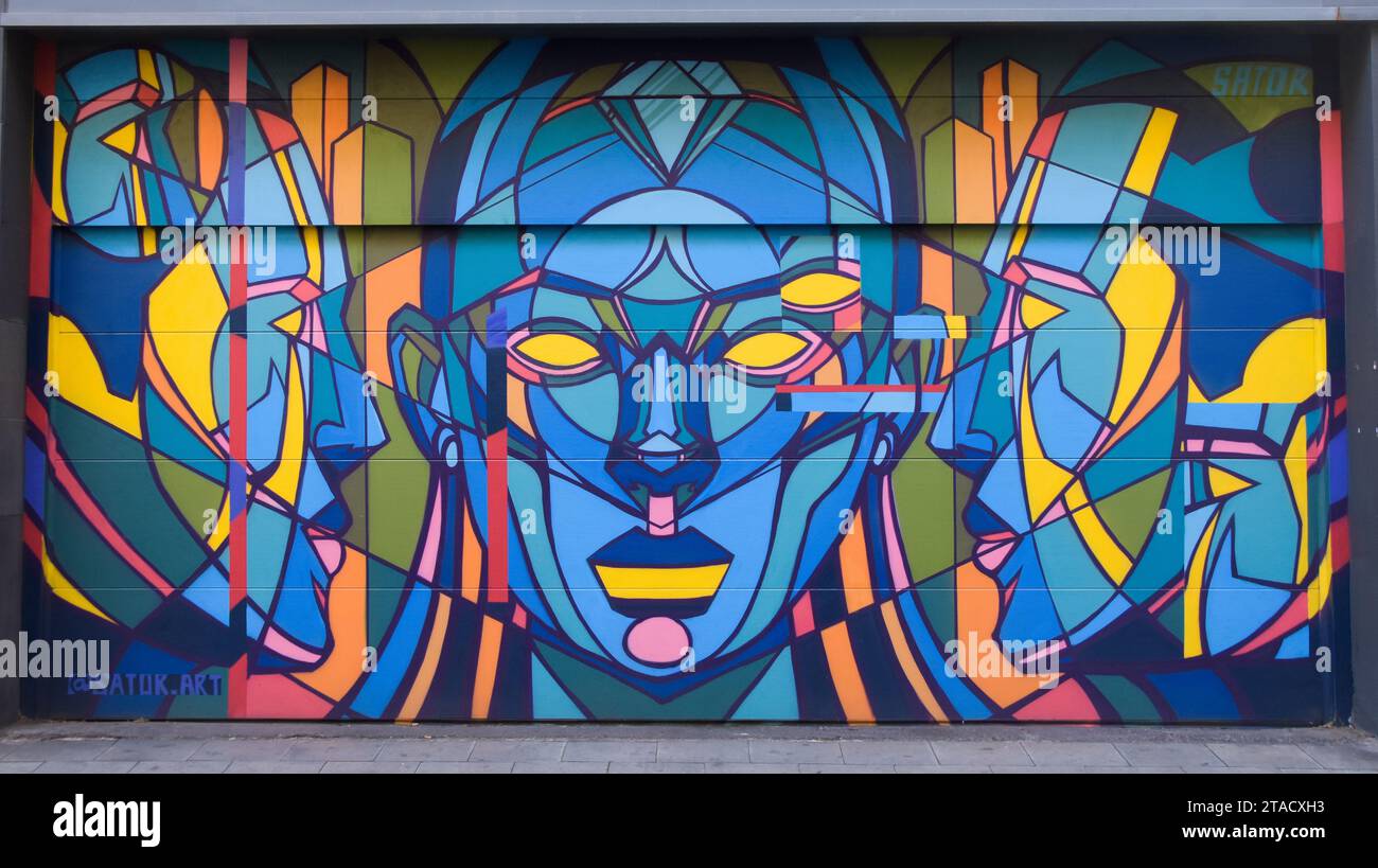 Wall art, colorful wall mural by @sator.art Stock Photo - Alamy