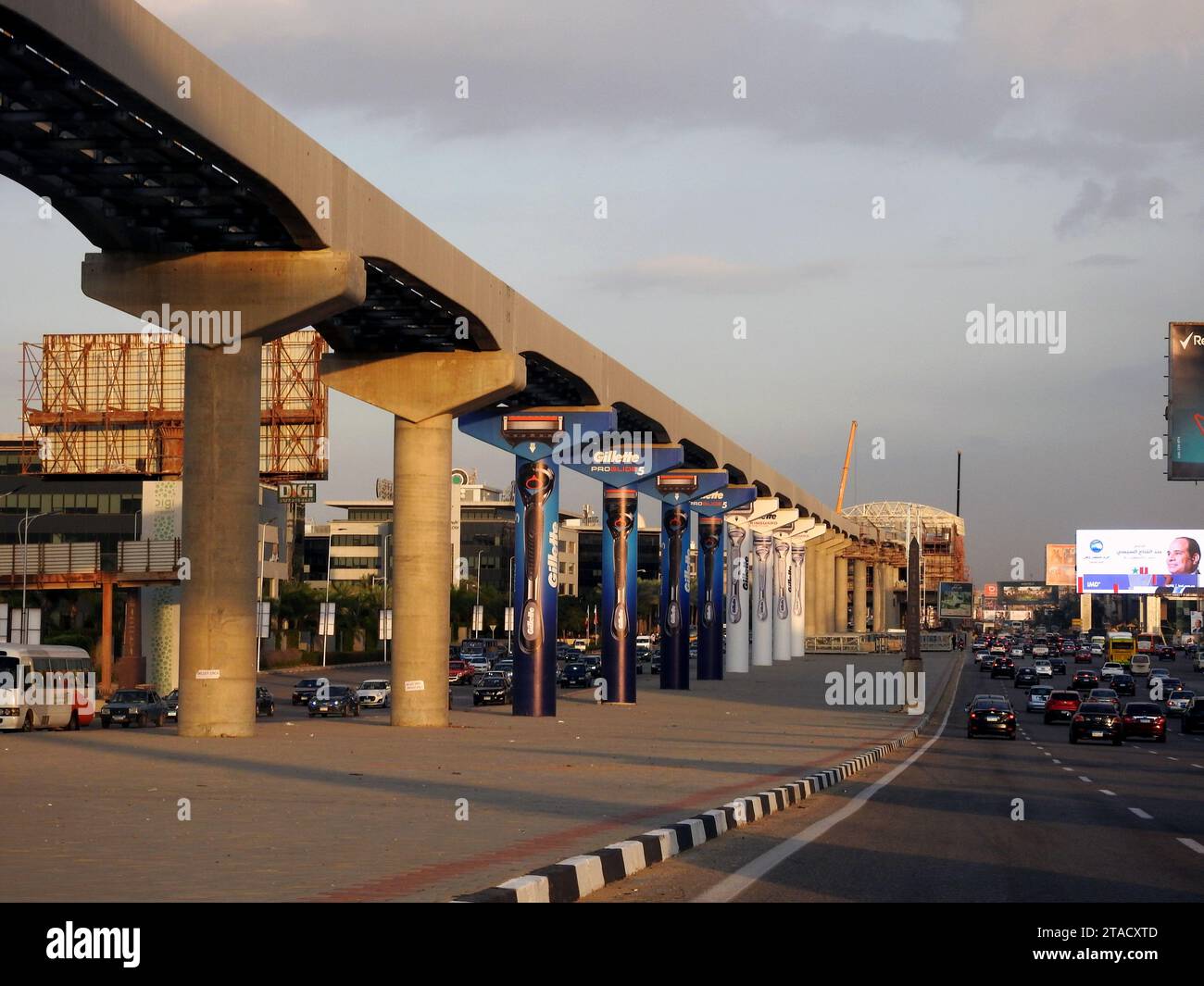 Cairo, Egypt, November 14 2023: Cairo monorail columns and tracks in ...