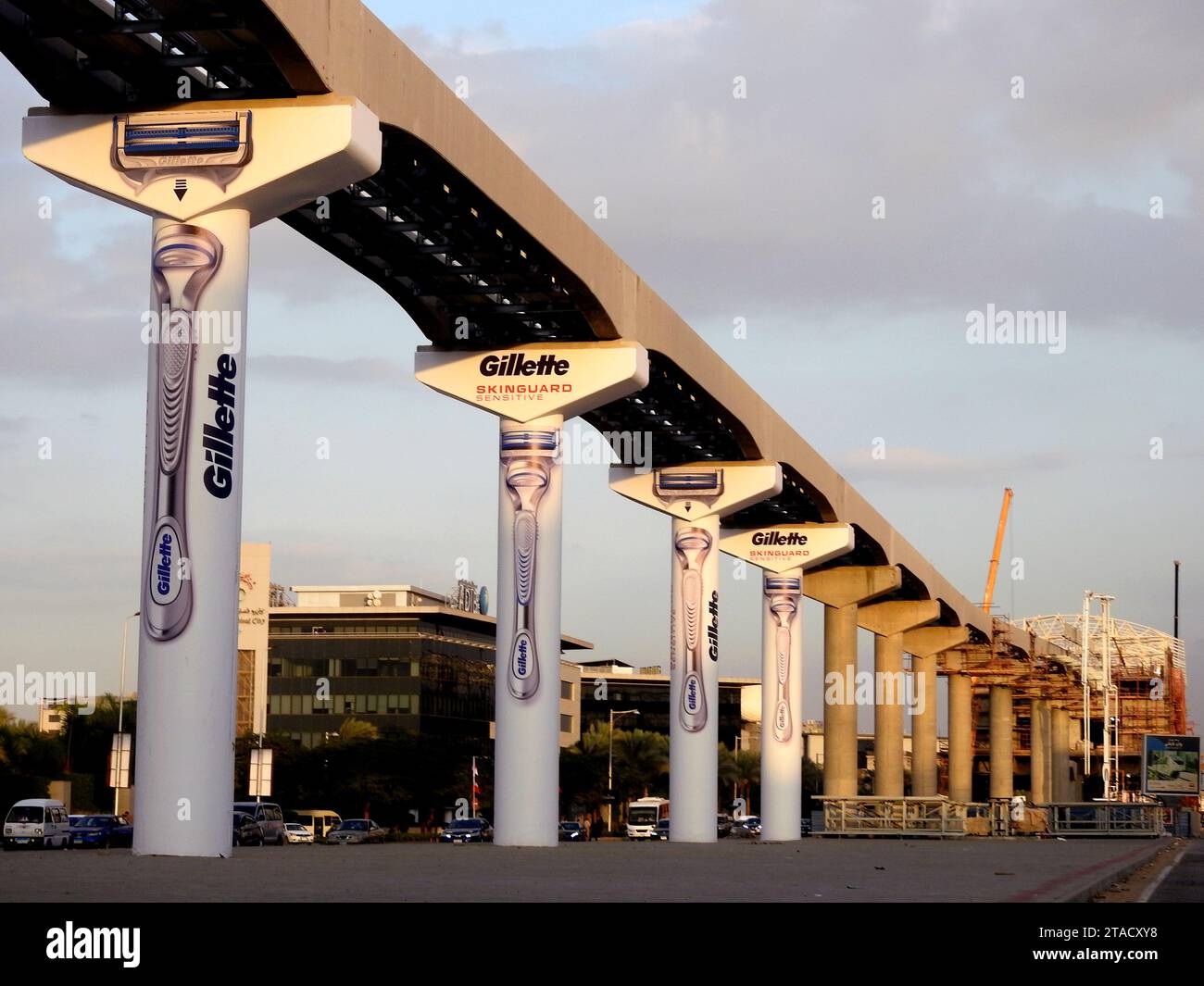 Cairo, Egypt, November 14 2023: Cairo monorail columns and tracks in ...