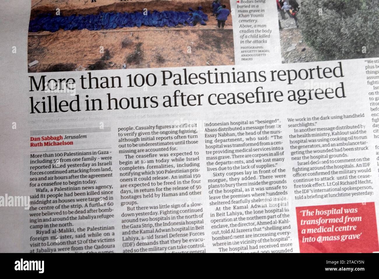 'More than 100 Palestinians reported killed in hours after ceasefire ...