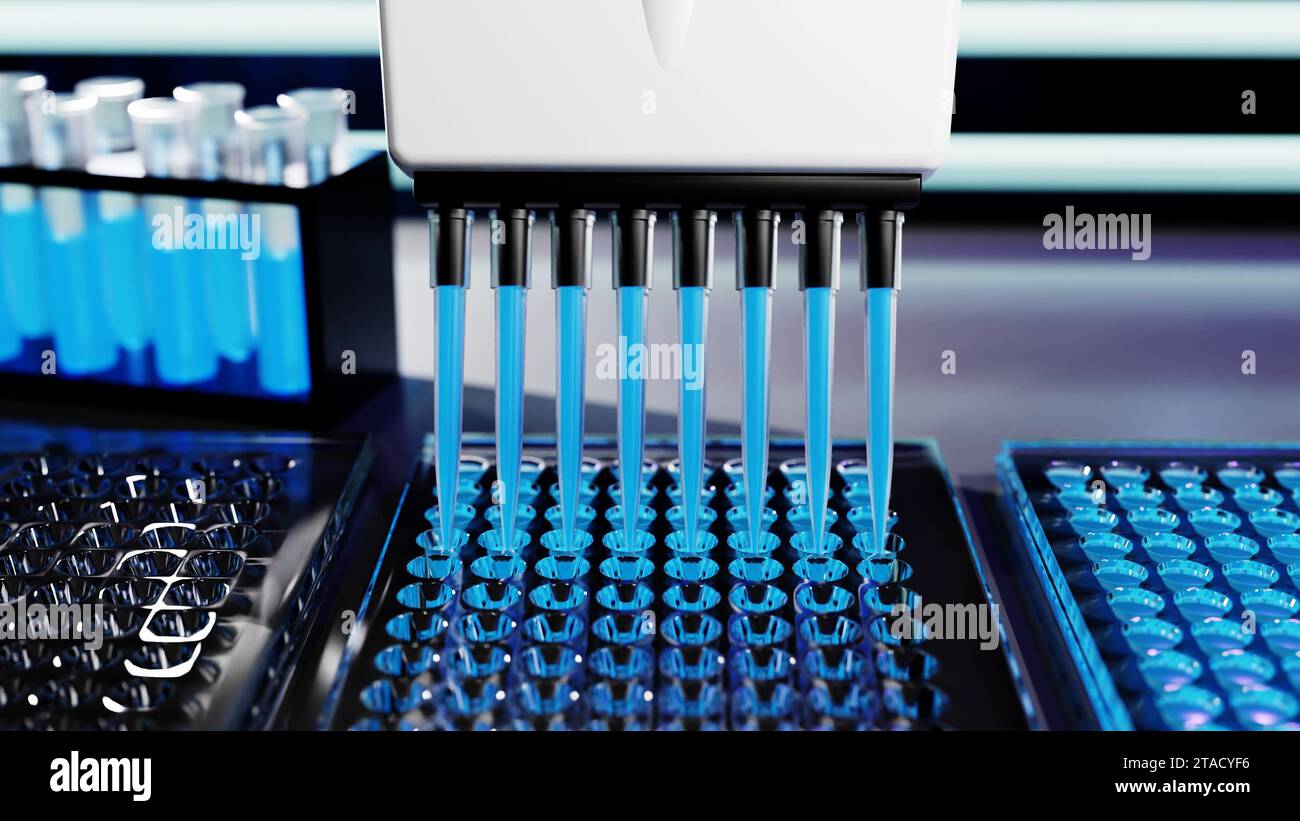 ELISA or enzyme-linked immunosorbent assay used in scientific research ...