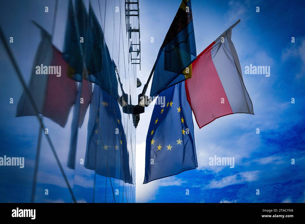 Polish eu flags hi-res stock photography and images - Alamy