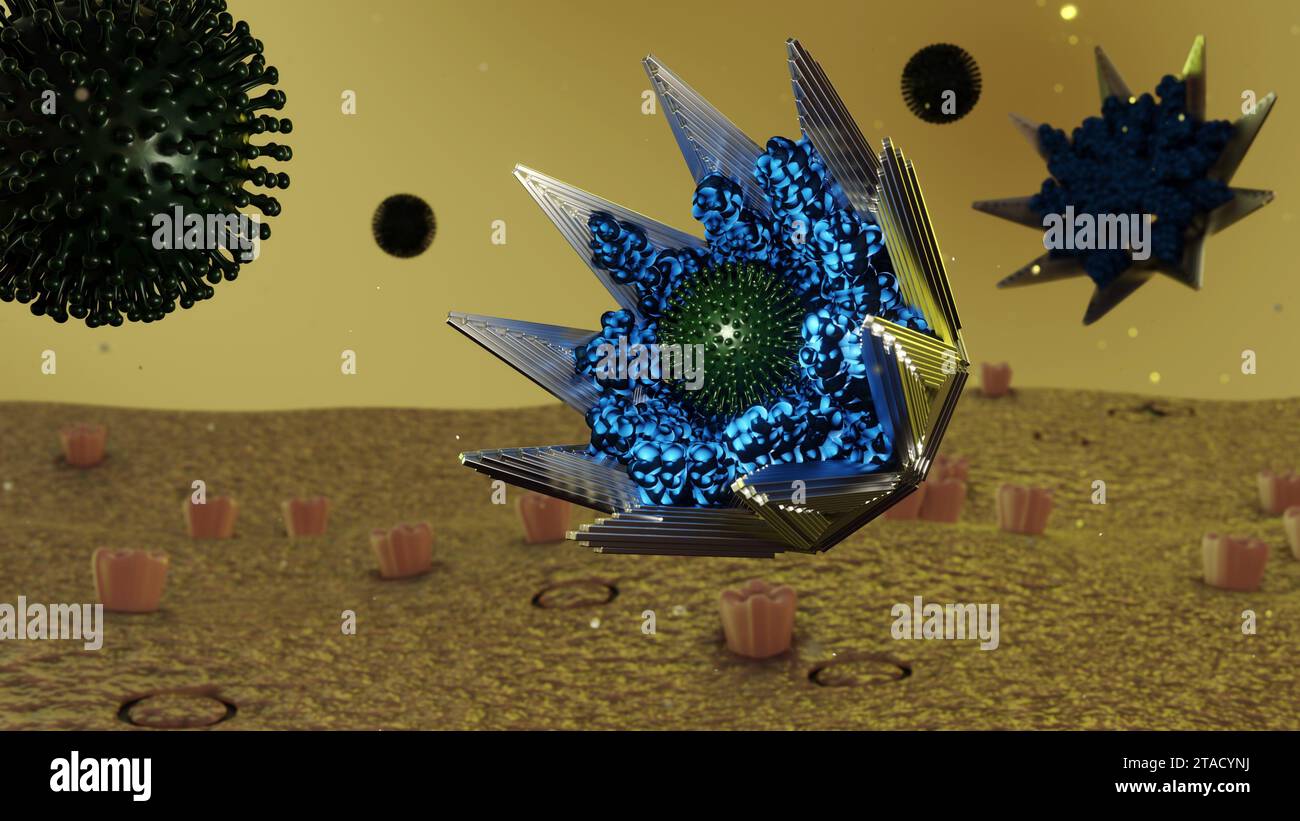 DNA origami technology have been able to engulf a whole virus body or ...