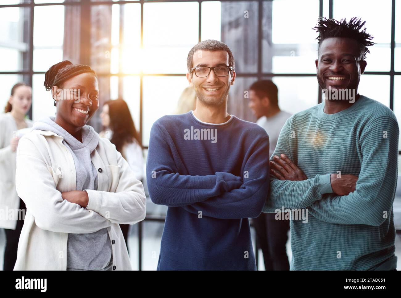Happy diverse professional business team in casual wear Stock Photo - Alamy