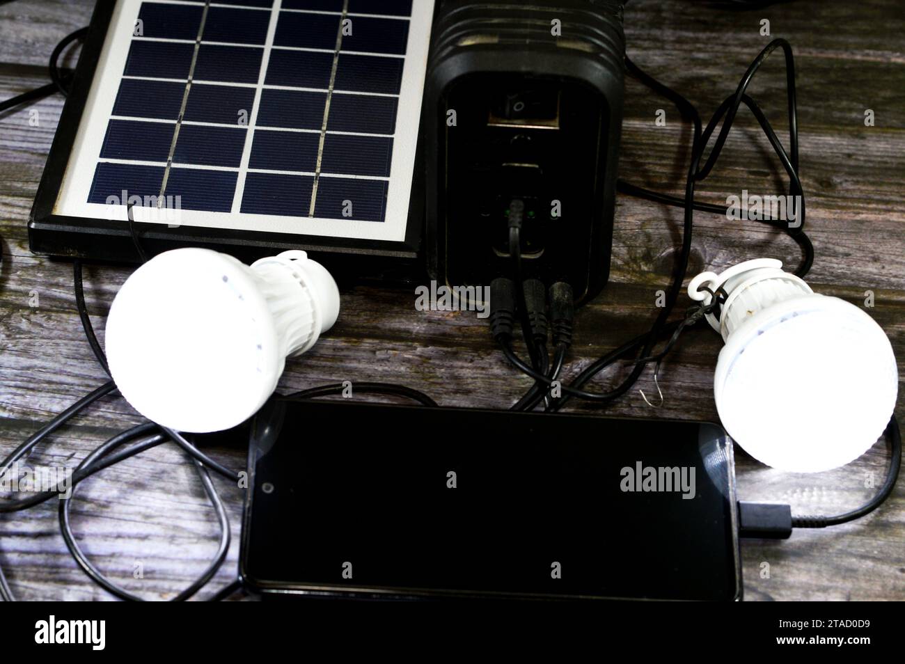 A multi purpose battery charged with a solar panel, a device that ...