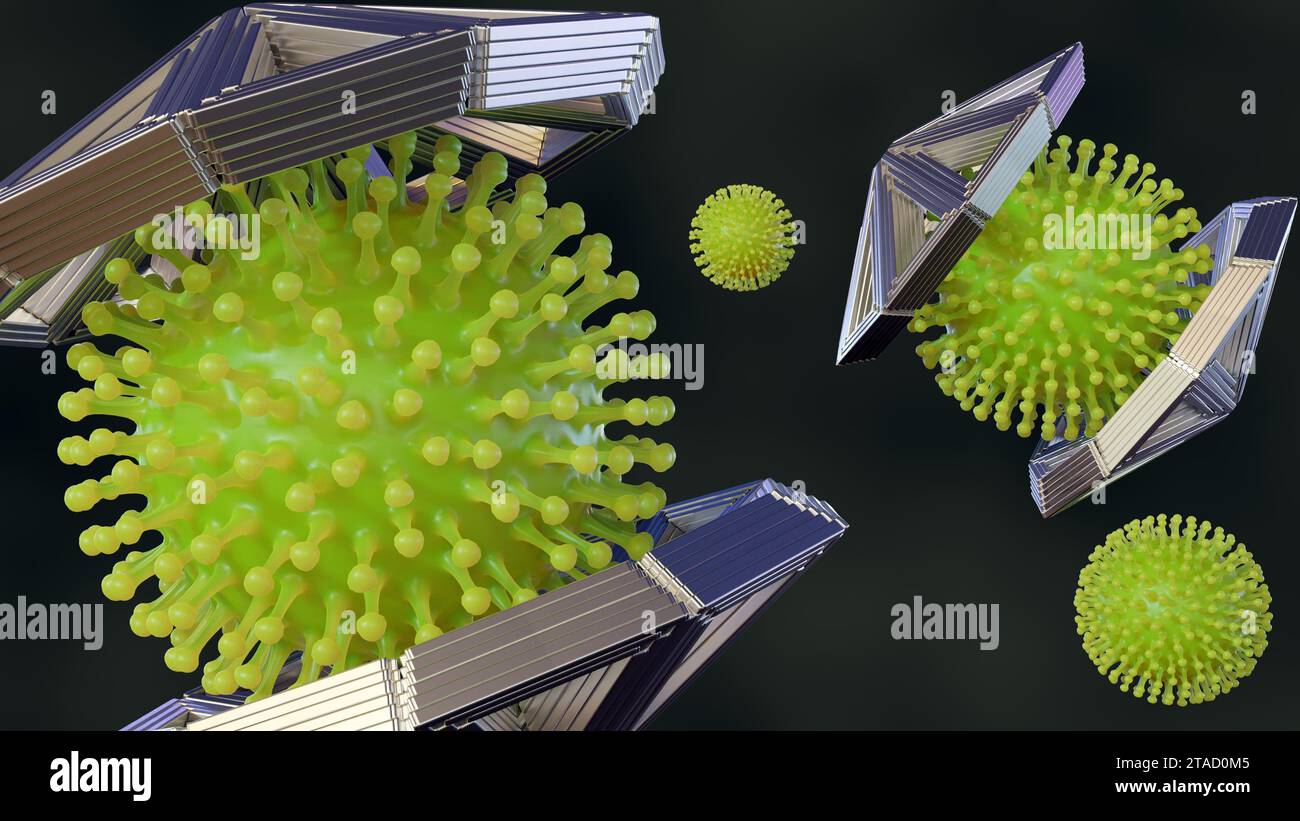 DNA origami technology have been able to engulf a whole virus body or ...