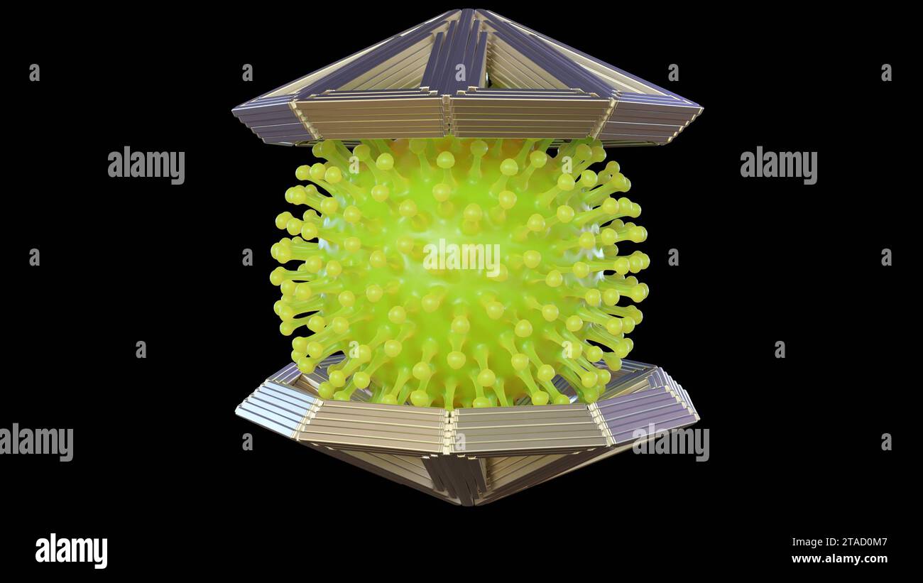 DNA origami technology have been able to engulf a whole virus body or ...