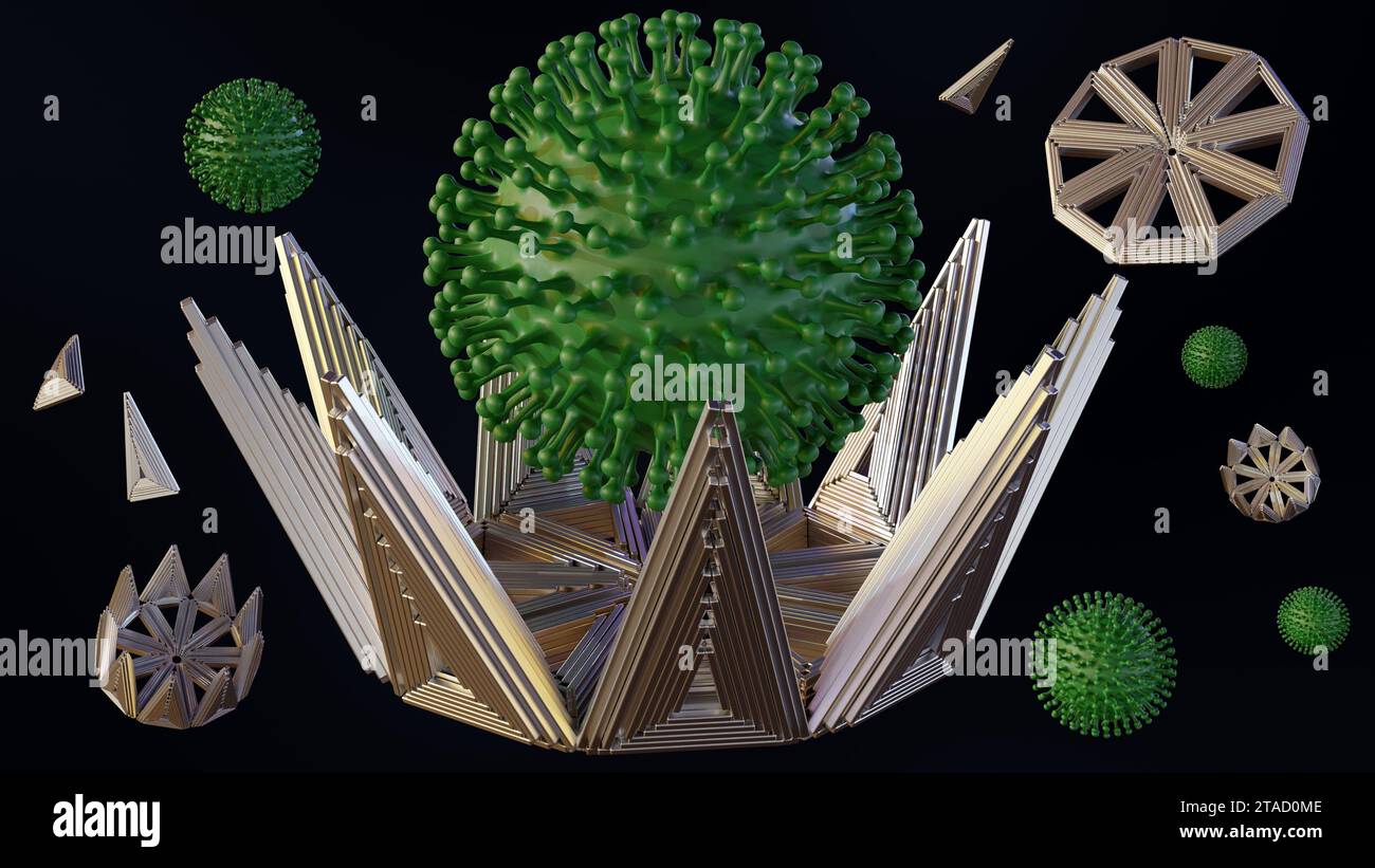 DNA origami technology have been able to engulf a whole virus body or ...