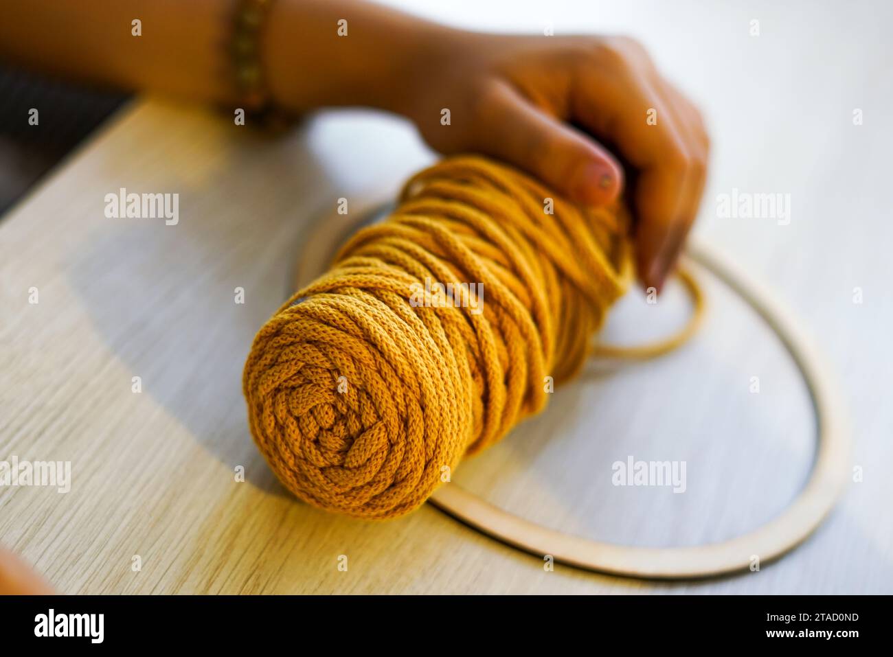 Making macrame, handmade lovers Stock Photo - Alamy