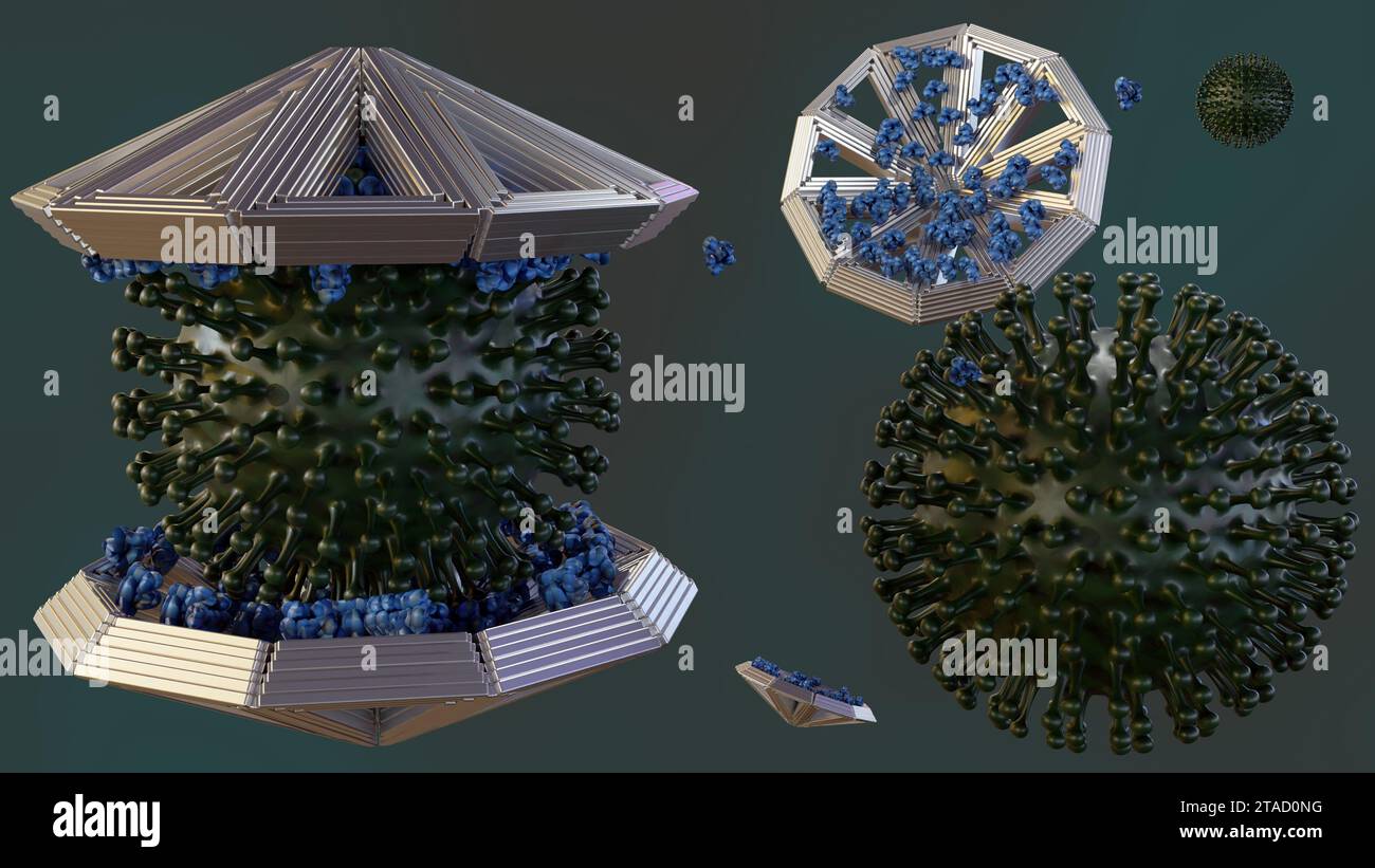 DNA origami technology have been able to engulf a whole virus body or ...