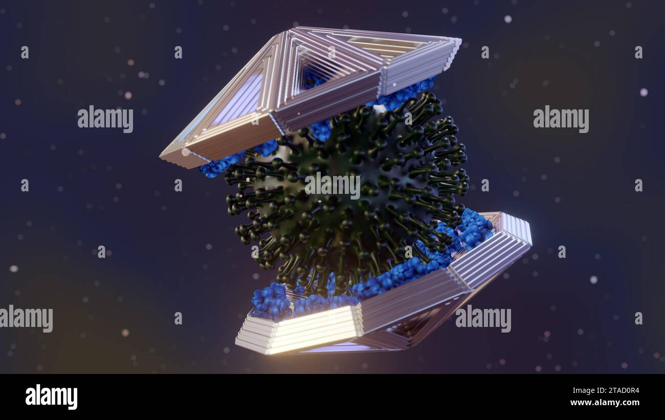 DNA origami technology have been able to engulf a whole virus body or ...