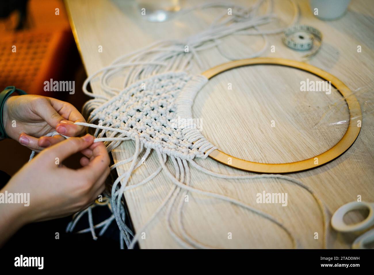Making macrame, handmade lovers Stock Photo - Alamy