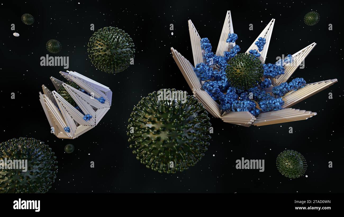 DNA origami technology have been able to engulf a whole virus body or ...
