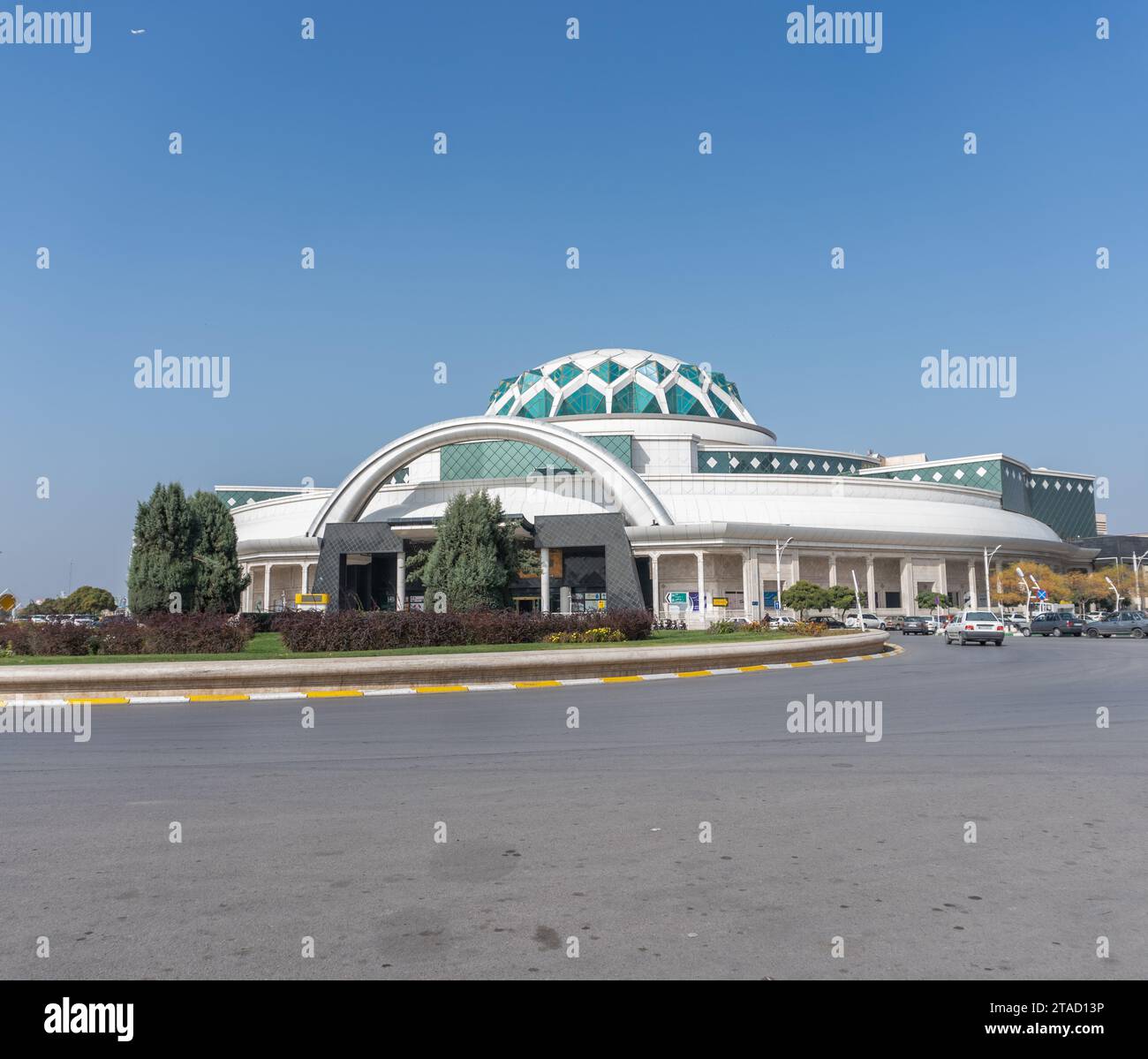 Blue domed palace next to a square. Protected area Stock Photo - Alamy