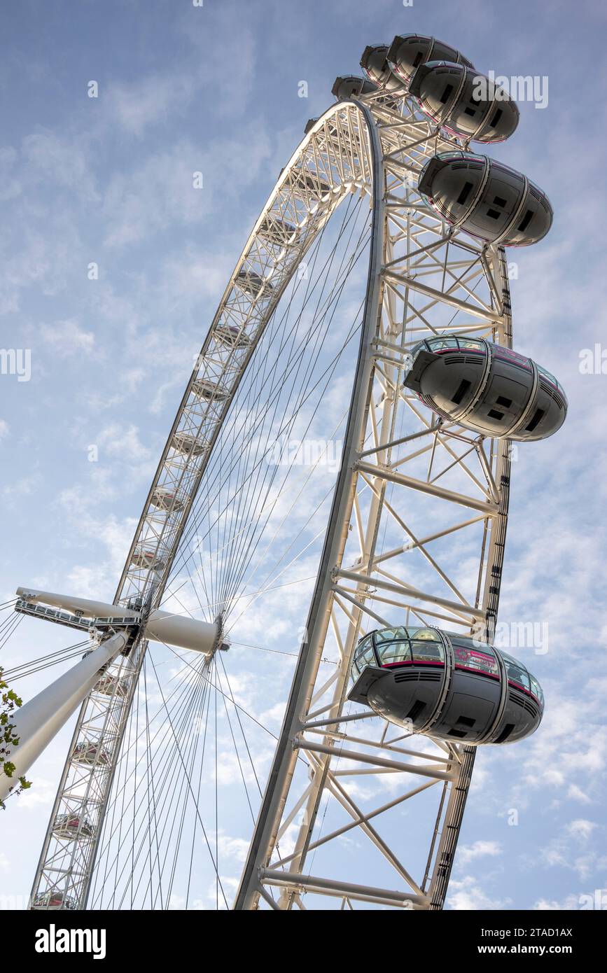 Looking up from below at pods of The London Eye, UK Stock Photo - Alamy