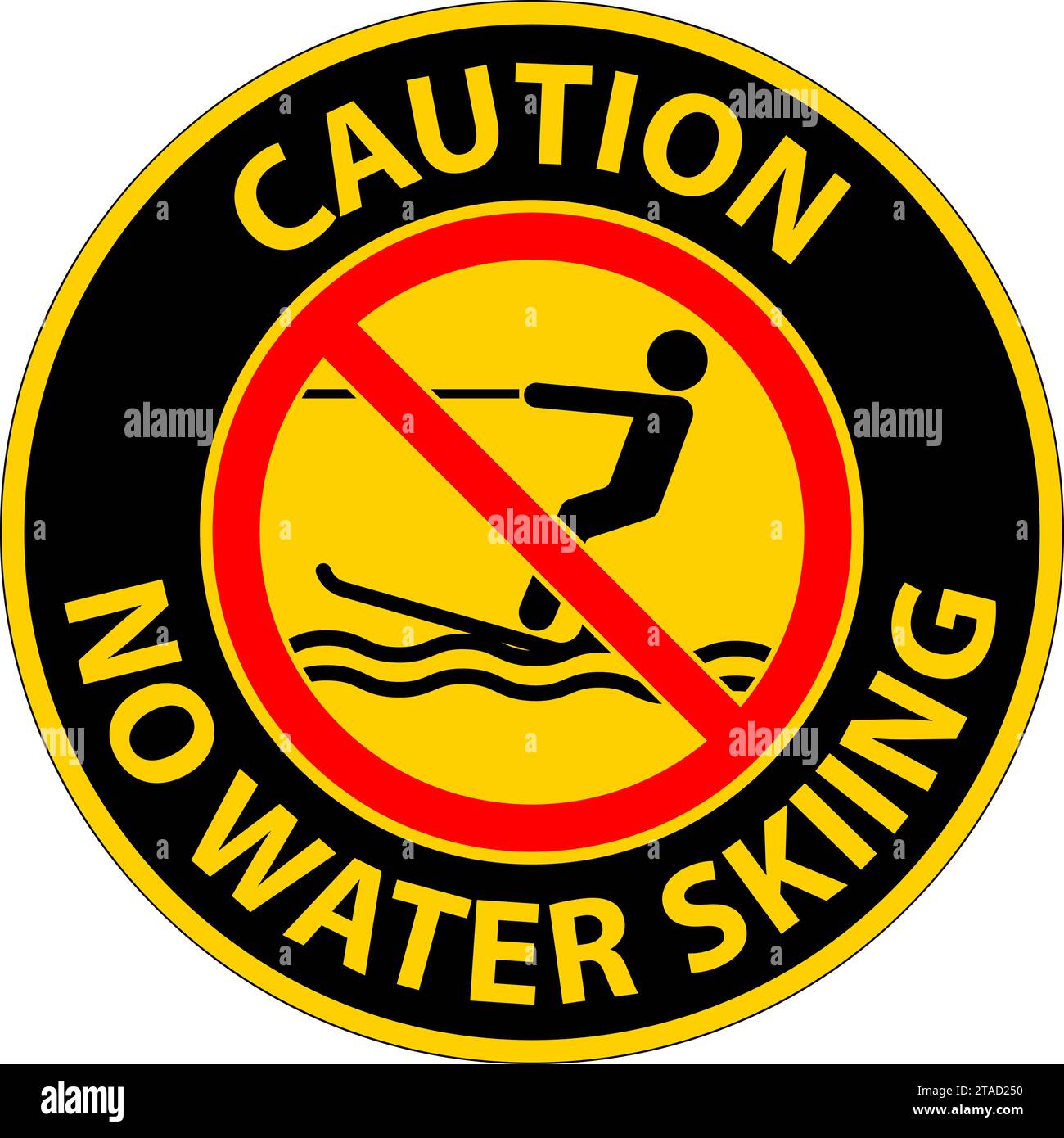 Water Safety Sign Attention, No Water Skiing Stock Vector Image & Art ...