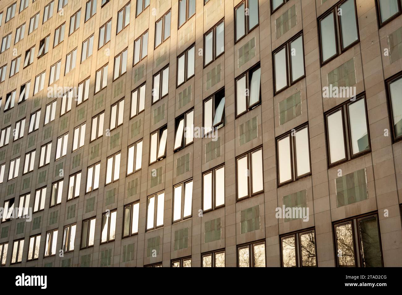 concrete office building with glass windows, pattern Stock Photo - Alamy