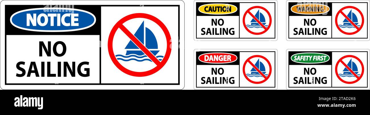 Water Safety Sign Attention, No Sailing Stock Vector Image & Art - Alamy