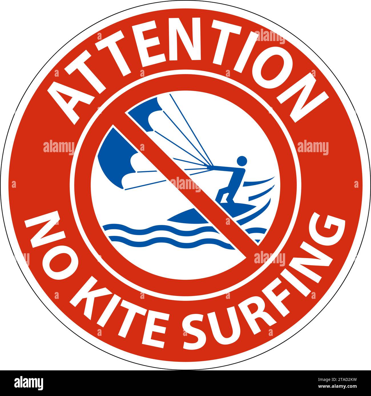 Water Safety Sign Attention, No Kite Surfing Stock Vector Image & Art ...