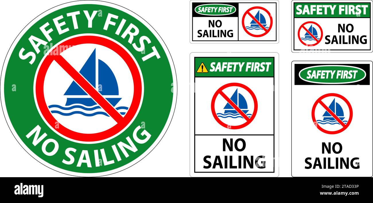 Water Safety Sign Attention, No Sailing Stock Vector Image & Art - Alamy