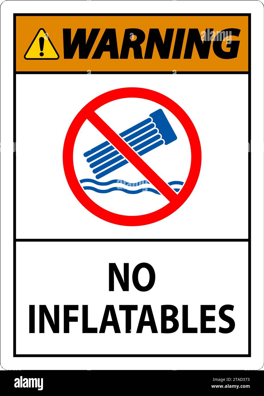 Water Safety Sign Attention, No Inflatables Stock Vector Image & Art ...