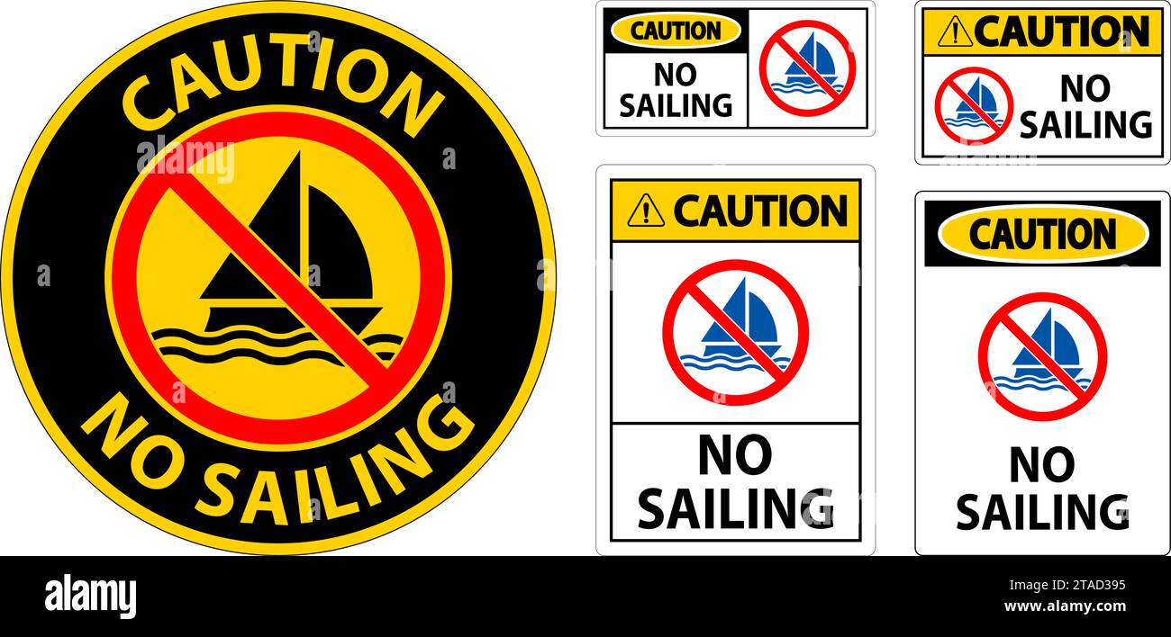Water Safety Sign Attention, No Sailing Stock Vector Image & Art - Alamy