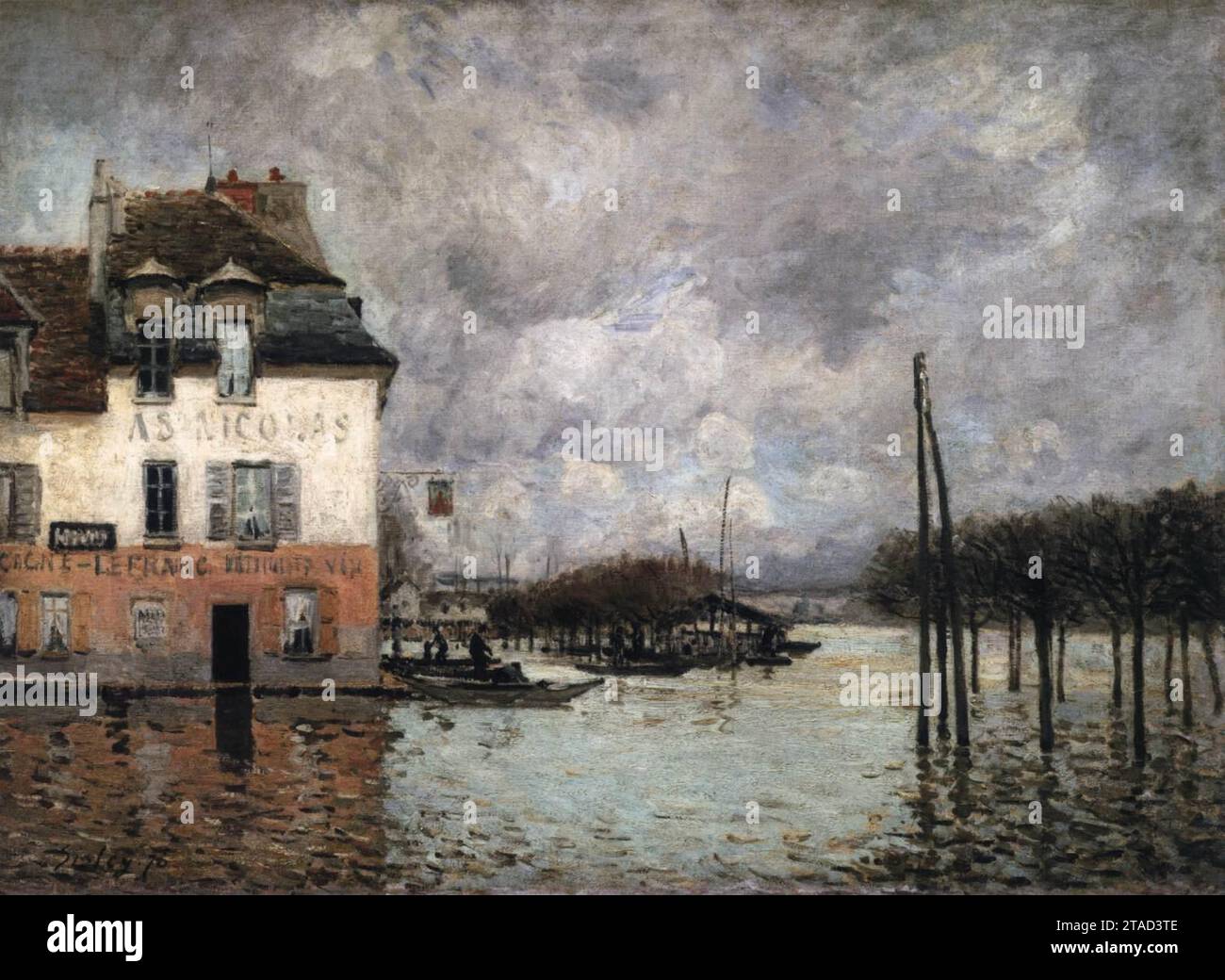 Flood at Port-Marly 1876 by Alfred Sisley Stock Photo - Alamy