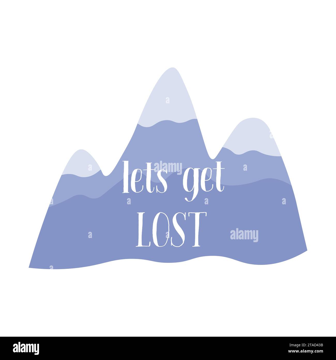 Mountains with snow winter Scandinavian illustration. Hills doodle ...