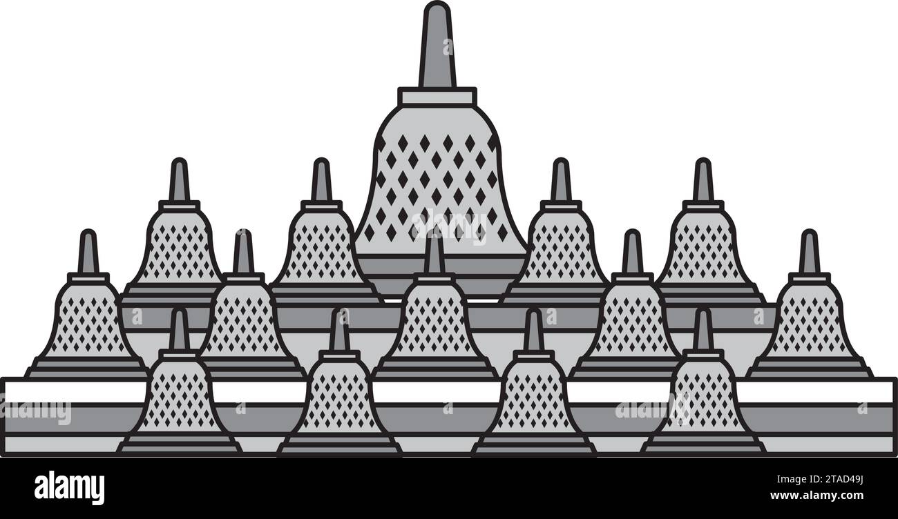 borobudur indonesian temple Stock Vector Image & Art - Alamy