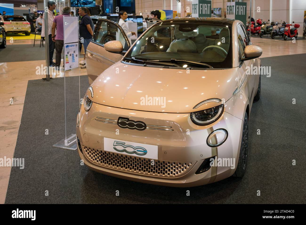 Fiat 500 electric car at ECAR SHOW - Hybrid and Electric Motor Show ...
